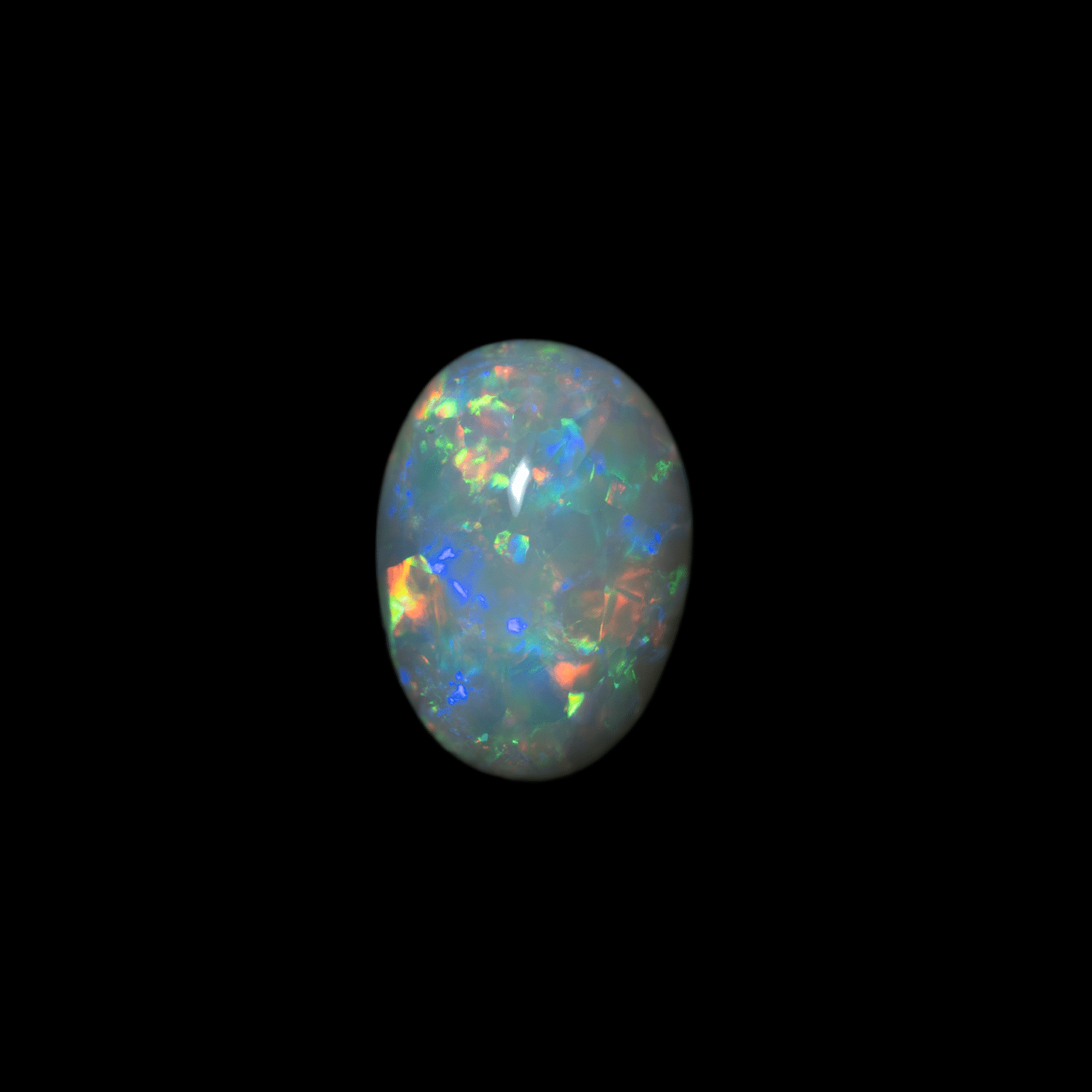 Opale blanche australienne verte et violette (1,3 ct) - Opal SYMPHONY